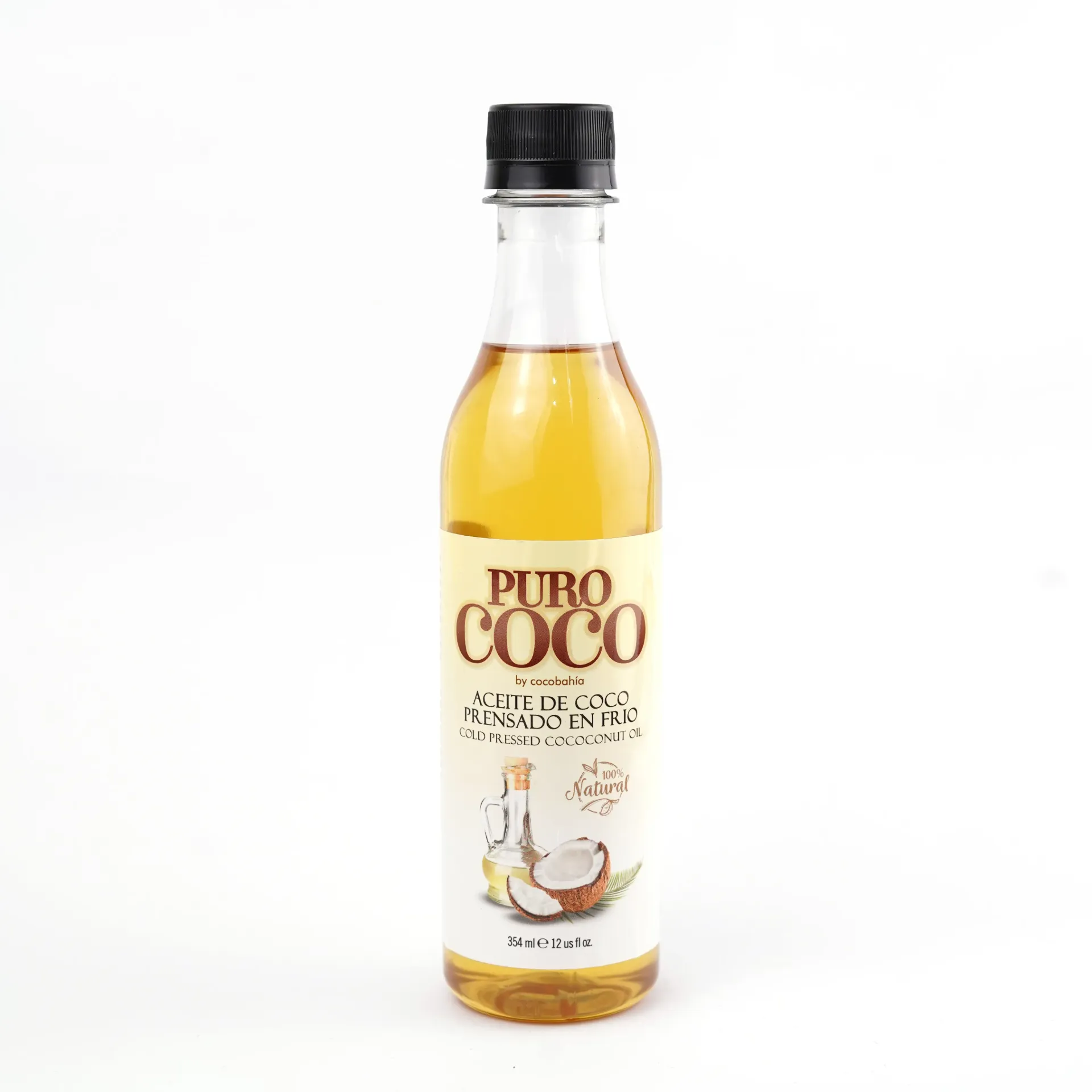 Aceite de Coco Refinado Puro Coco Botella 12 OZ | www,cocobahia.info